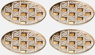 Jonathan Adler Set Basketweave aus vier Untersetzern