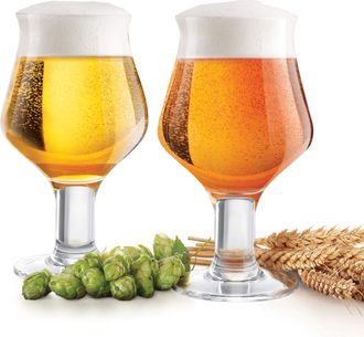 Final Touch Craft-Bier-Gl&auml;ser, V-f&ouml;rmig mit Stiel, 600 ml, 2er-Set, Nr. GG5019