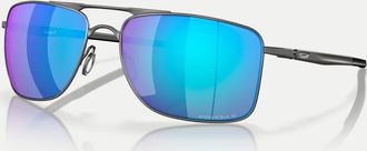 Oakley Gauge 8 - Rechteckige, polarisierte Sonnenbrille in mattem Graphitgrau und blau verspiegelten Gl&auml;sern