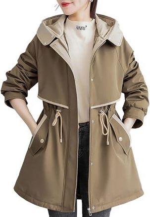 Generic Blouson Chaud Femme Veste Femme Grande Taille Pie Over Women Removable Liner A Coat Three Wear Short Winter Hooded Large Collar Cotton Coat Manteau Ch