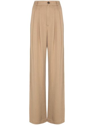 Reformation pantalon ample Mason à taille haute - Marron