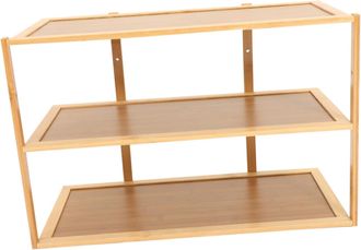 Valiclud Schuhregal Schmaler Schuhaufbewahrer Stabiles Schuhregal Multifunktional für Flur Garderobe Organizer Platzsparend aus Holz D Variante 50 Naturfarben 