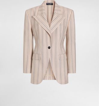 Dolce & Gabbana Single-breasted Jacket In Regimental Pinstripe - Frau Blazer n/d 38