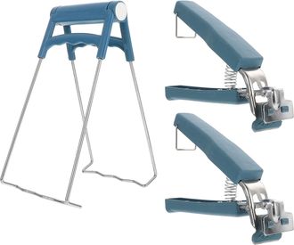 BESPORTBLE Sch&uuml;sselklemme Edelstahl 3 St&uuml;ck Zusammenklappbare Topfzangen f&uuml;r Mikrowelle und Grill Rutschfeste Einhandbedienung f&uuml;r Hei&szlig;e Teller und Sch&uuml;sseln