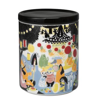 Arabia Unbekannt Arabia Friendship Krug mit Deckel Porzellan Schwarz, aus der Moomin Kollektion, Fassungsverm&ouml;gen: 1200ml, 1020102