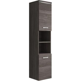 Badplaats Badplaats - Badezimmer Schrank Paso 160cm Grau Eiche - Regal Schrank Hochsch