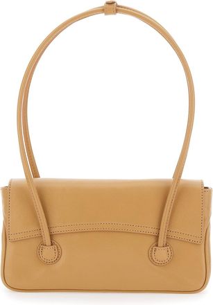 Margesherwood Glossy Leather Shoulder Bag - Beige