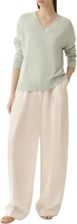 Fabiana Filippi Femme, Pulls, Vert, Taille: 40 FR Pull Col en V en Coton