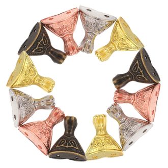 SOLUSTRE KOMBIUDA Antike Metallm&ouml;belf&uuml;&szlig;e Gold Silber 16 St&uuml;ck f&uuml;r Schr&auml;nke Schmuckk&auml;stchen Rustikale Eckensch&uuml;tzer aus Robustem Metall Bodenschonend und Vielse