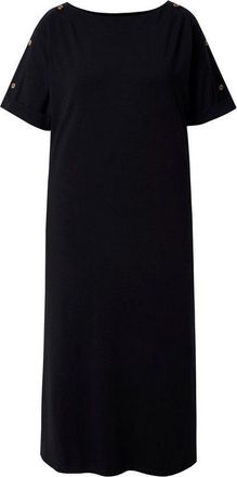 Ulla Popken Midikleid Midikleid Zierkn&ouml;pfe Oversized Rundhals Halbarm