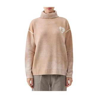 Just Cavalli Collo Alto Logo-S - - Knitwear - Damen - Beige - M