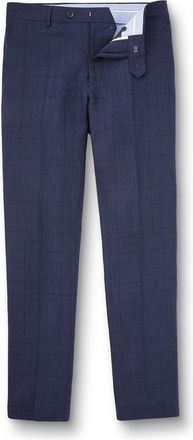 CHARLES TYRWHITT Leinenhose mit Karos - Indigoblau