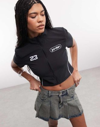 Nike Jordan T-shirt &agrave; fermeture &eacute;clair - Noir