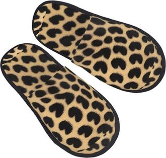 Generic Pantoufles En Feutre Imprim&eacute; L&eacute;opard Unisexe Pantoufles Cozy Chaussons Invit&eacute;s Pour Invit&eacute; Camping Chambre L