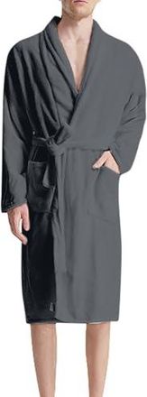 Generic Peignoir d&eacute;contract&eacute; pour homme, couleur unie, automne et hiver, &eacute;pais et chaud, v&ecirc;tements de nuit, v&ecirc;tements de nuit, v&ecirc;tements de maison, pantalons 