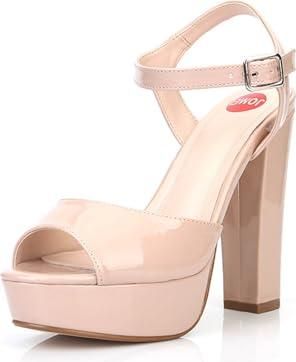 Generic Escarpins Femmes Femme légantes Bloc de Talon Stable Confortable Bout fermé Slingback Cuir Souple Pour soirée, banquet, mariage, bureau