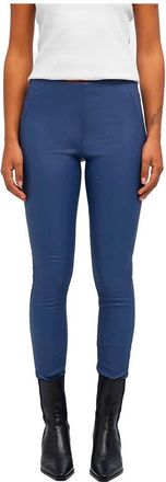 Object Damen Objbelle Mw Coated Noos Leggings, Blue Indigo, 40 EU