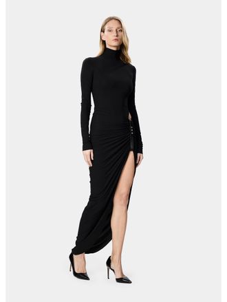 Amazu&igrave;n Cut-Out Draped Maxi Dress - Black