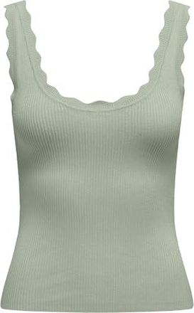 Jacqueline de Yong JdY Jdynanna Nanna S/L Scallop Edge Top KNT Noos, Desert Sage, L Femme