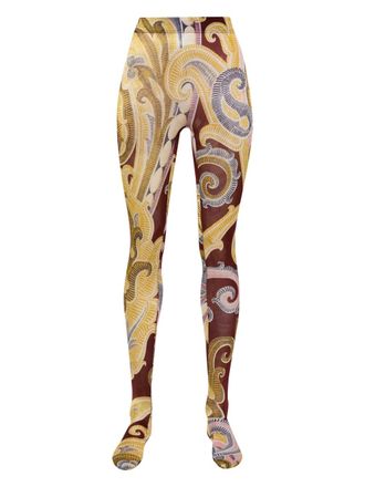 Wolford x ETRO Strumpfhose mit Barock-Print - Rot