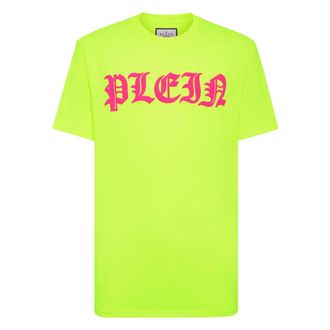 Philipp Plein T-Shirt Rundhals Gothic Plein - - Tops - Herren - Gelb - 3XL