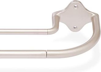 Amazon Basics Doppel-Gardinenstange mit gebogener Stange f&uuml;r den Innenbereich, ausziehbar, 122 bis 224 cm, Nickel