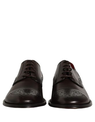 Dolce & Gabbana Perforated Calfskin Leather Derby - Red