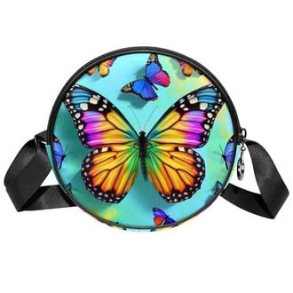 Generic Sac &agrave; bandouli&egrave;re rond pour femme, petit sac &agrave; bandouli&egrave;re avec fermeture &eacute;clair, bretelles r&eacute;glables, style d&eacute;contract&eacute;, pour femmes et filles