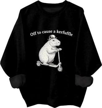 Generic Off To Cause A Kerfuffle Sweatshirt &agrave; capuche pour femme, Noir, XXL