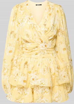 Gina Tricot Minikleid aus Viskose-Mix mit R&uuml;schenbesatz
