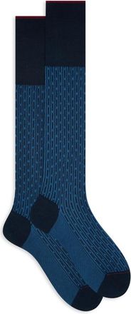 Gallo Gallo, Homme, Sous-v&ecirc;tements, Bleu, Taille: S Patterned Cotton Long Socks