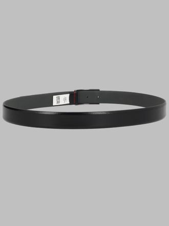 HUGO BOSS Cowhide Leather Belt - Black