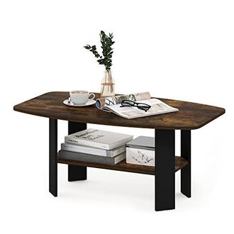 Furinno Design Simple Table Basse, Bois, Pin ambr&eacute;/Noir, ding&eacute;nierie, One Size