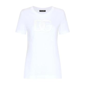 Dolce & Gabbana Rundes &auml;rmelloses T-Shirt - - Tops - Damen - Wei&szlig; - M