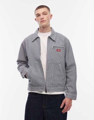 Dickies Veste style peintre &agrave; rayures hickory - Bleu