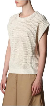 Roberto Collina Femme, Pulls, Beige, Taille: 40 FR Rundhals Pullunder
