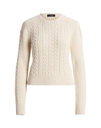 Ralph Lauren CABLE-KNIT PUFF-SLEEVE SWEATER