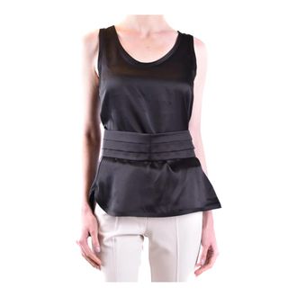 Max Mara Seidenoberteil ohne &Auml;rmel - - Tops - Damen - Schwarzk - XS