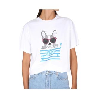 MCM Mcm, Homme, Tops, Blanc, Taille: XL T-shirt Décontracté en Coton