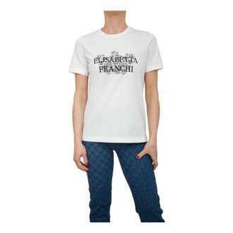 Elisabetta Franchi L&auml;ssiges Baumwoll-T-Shirt f&uuml;r M&auml;nner - - Tops - Damen - Wei&szlig; - XS