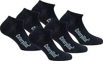 CAT 6 paires de chaussettes pour hommes Sneaker Caterpillar en cheville souple en coton (Noir, 39-42)