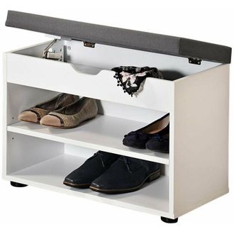 KESPER Wei&szlig; Schuhschrank mit Sitz, funktionalem Flursitz und Schuhregal in einem