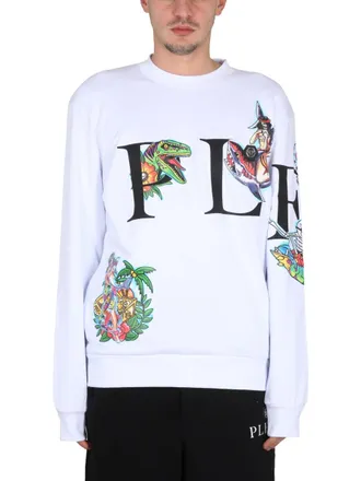 Philipp Plein Logo-Embroidered Cotton Sweatshirt - White