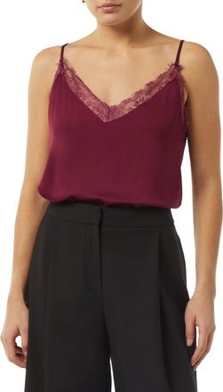 Comma Satin-Top mit Spitze und verstellbaren Tr&auml;gern