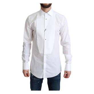 Dolce & Gabbana Homme, Chemises, Blanc, Taille: XS Chemise habill&eacute;e dor&eacute;e