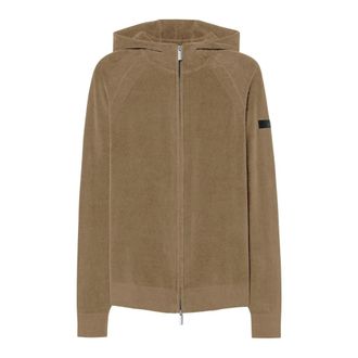 Roberto Ricci Design Velvet Techno Wash Hood Zip Knit - Homme - Sweatshirts et sweats &agrave; capuche - Brun - Taille: S