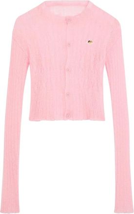 Fiorucci Femme, Pulls, Rose, Taille: 38 FR Angels Patch Mohair Crop Cardigan