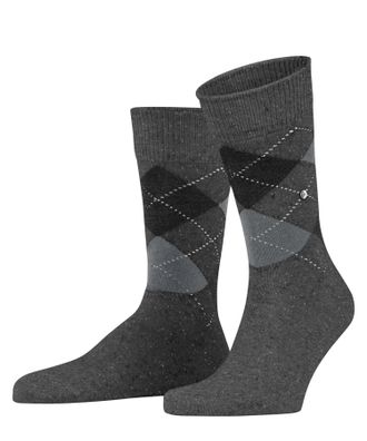 Burlington Herren Socken Dundee M So Wolle gemustert 1 Paar, Grau Carbon Melange 3975, 40-46
