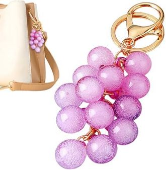 Generic Breloque Pour Sac &Agrave; Main | Raisin En 3D Avec Texture Douce | Mignon Pendentif Porte-Cl&eacute;s Raisin,Pour Adolescents Hommes Femmes Fans Anniversaire Usage