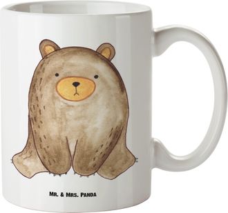Mr. & Mrs. Panda XL Tasse Bär sitzend - Geschenk, Große, Teddy, Riesenkaffeetasse, Jumbo, Riesentasse, Mit Henkel
